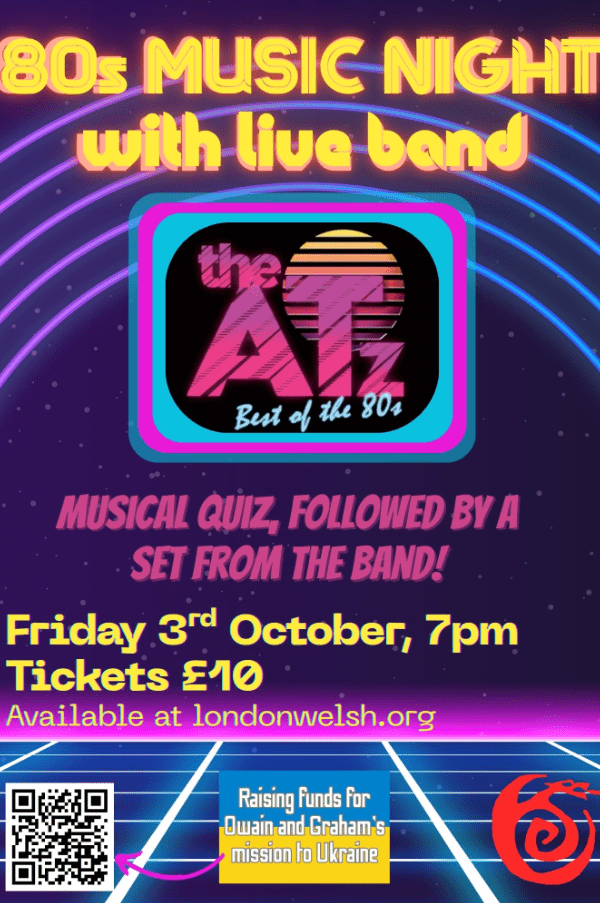 80s Music Night with Live Band at The Bar @ London Welsh Centre ...