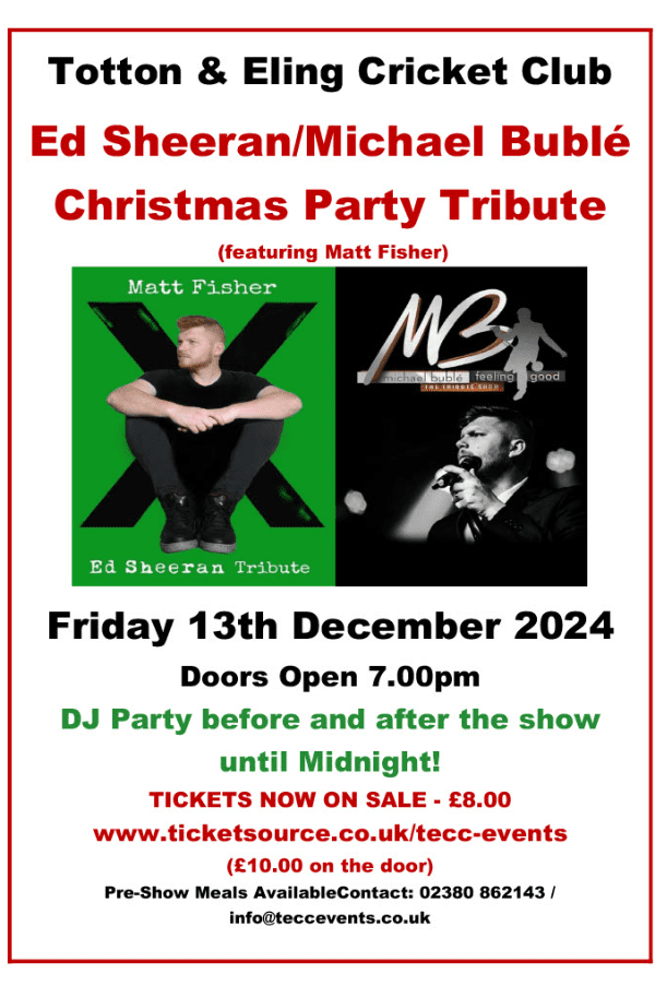 Ed Sheeran/Michael Bublé Christmas Party Tribute at Totton & Eling ...