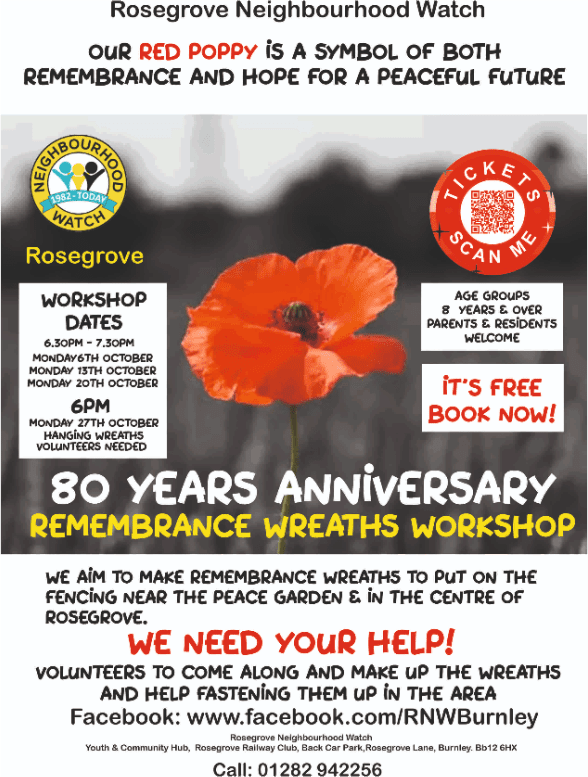 Poppy Remembrance Wreath Making at Rosegrove Neighbourhood Watch event ...