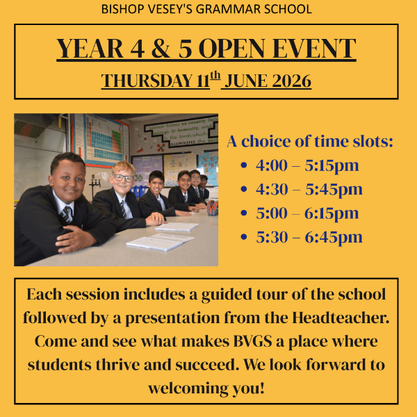 Bishop Vesey's Grammar School event tickets from TicketSource.