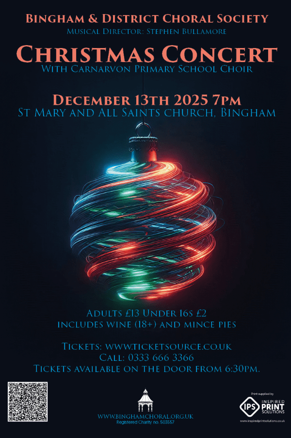 Bingham and District Choral Society Christmas Concert with Carnarvon ...