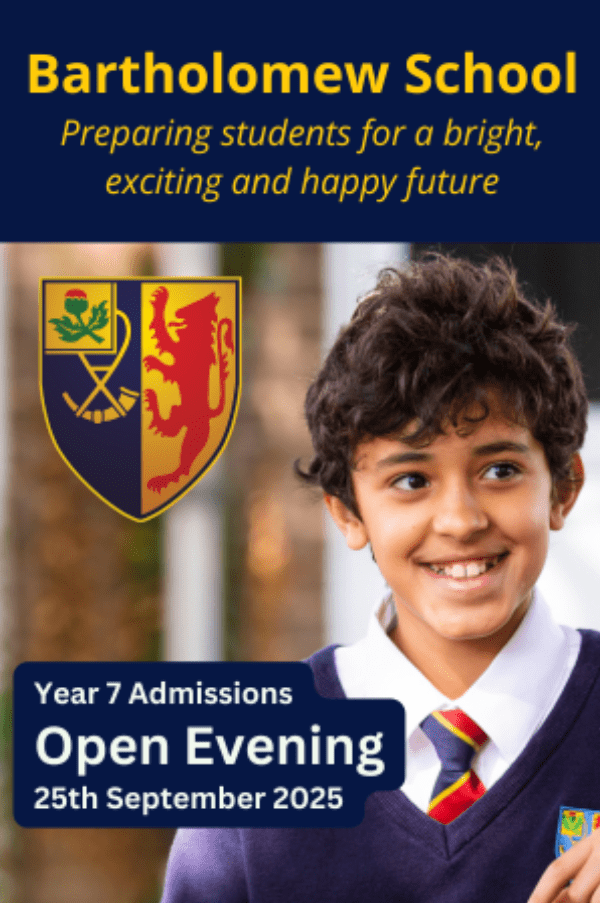 Year 7 Open Evening at Bartholomew School event tickets from TicketSource