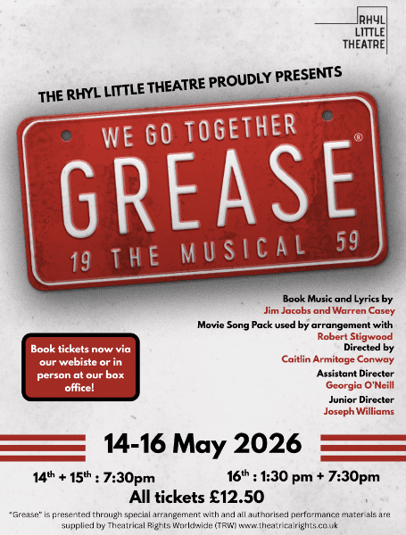 Grease The Musical at The Rhyl Little Theatre Ltd event tickets from ...