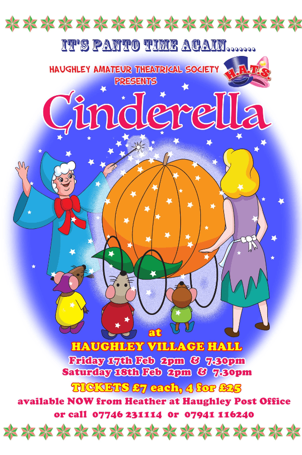 HATS Panto Cinderella 2023 at Haughley Village Hall event tickets from ...