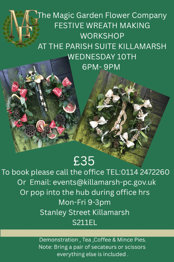 Wreath Making Workshop at Killamarsh Parish Suite event tickets from ...